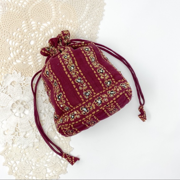 Cottage Product | Bags | Boho Hippie Aztec Beaded Embellished Bucket ...